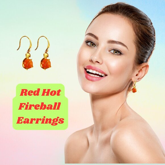 Jewelry | Red Hot Fireball Earrings | Poshmark